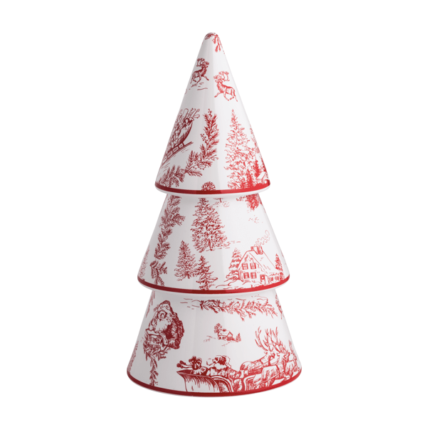 Stoneware Toile Ceramic Tree Sitter | Large Holiday Decoration | Mud Pie