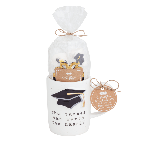 Gourmet Grad Hat Mug Set | Ceramic Mug with Marshmallow Gift | Mud Pie