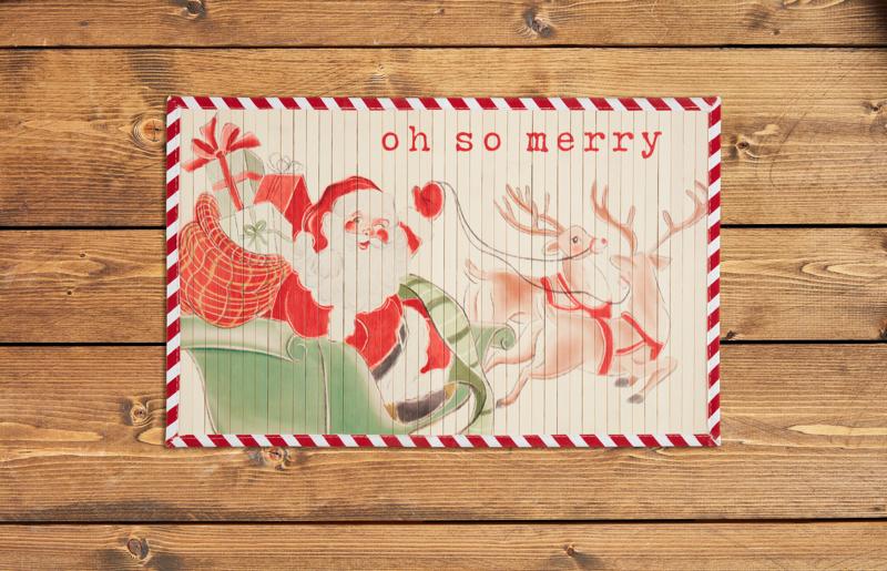 Oh So Merry Sleigh Mat from Mud Pie