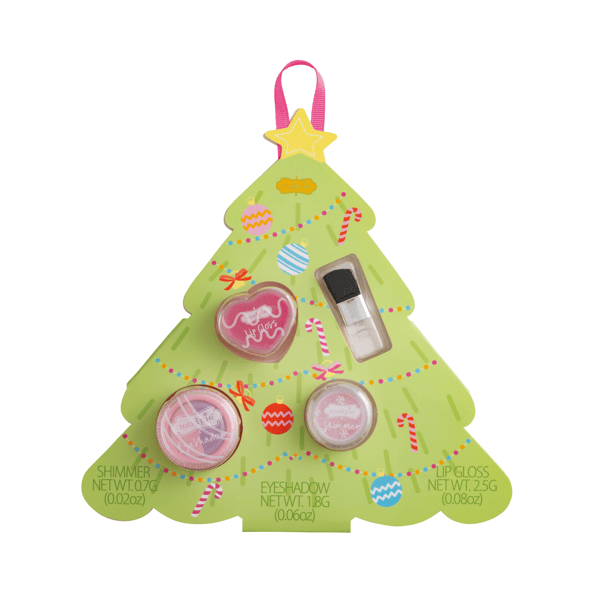 Christmas Tree Makeup Set | 4-Piece Play Makeup with Glitter & Lip ...