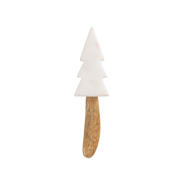 White Tree Marble Spreader | Mango Wood with Marble Detail | Mud Pie