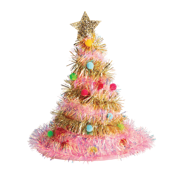 Pink Singing Tinsel Tree Hat | Musical Holiday Hat with a Dance Twist ...