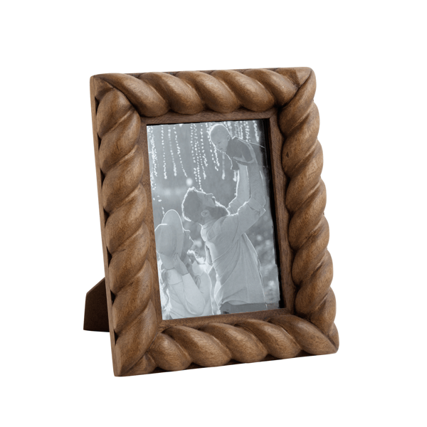 Twisted Wood Frame - 5x7 Easel Back for Photos | Mud Pie