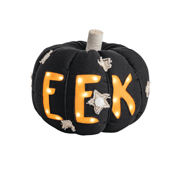 Eek Light Up Sound Pumpkin | Mud Pie Halloween Decor
