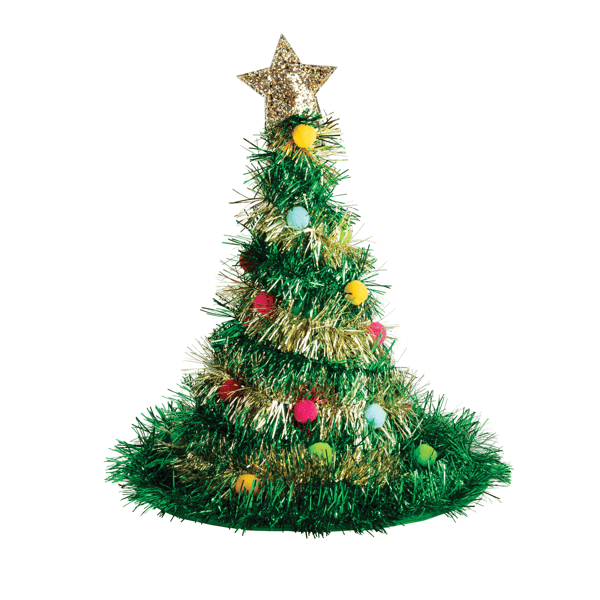 Green Singing Tinsel Tree Hat | Musical Holiday Hat with a Twist | Mud Pie