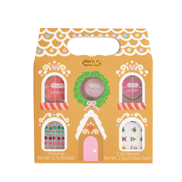 Gingerbread Makeup Set | 5-Piece Glitter, Lip Gloss & Earrings in Gift ...