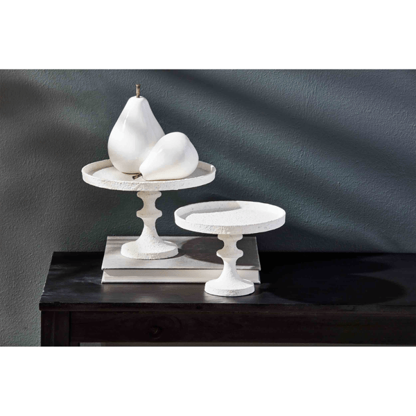 Short White Pedestal Server | Mud Pie