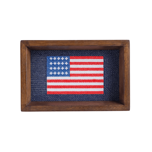 Needlepoint Flag Tray