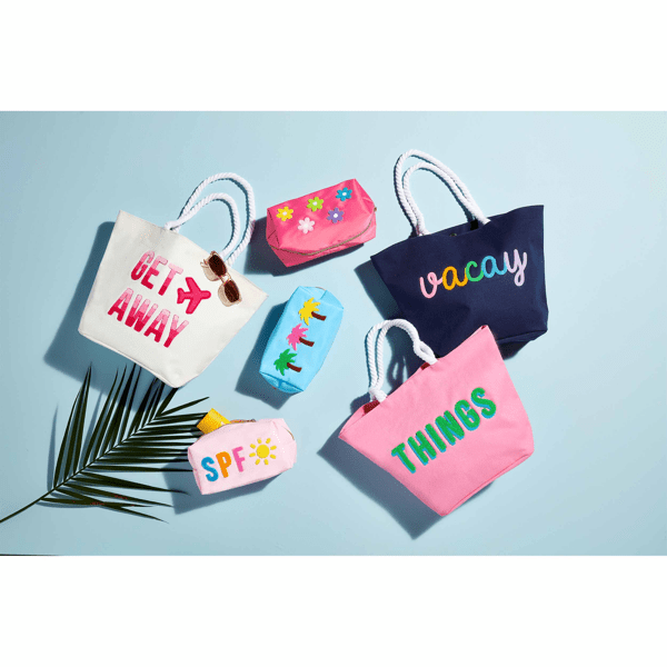 Navy Vacay Beach Tote