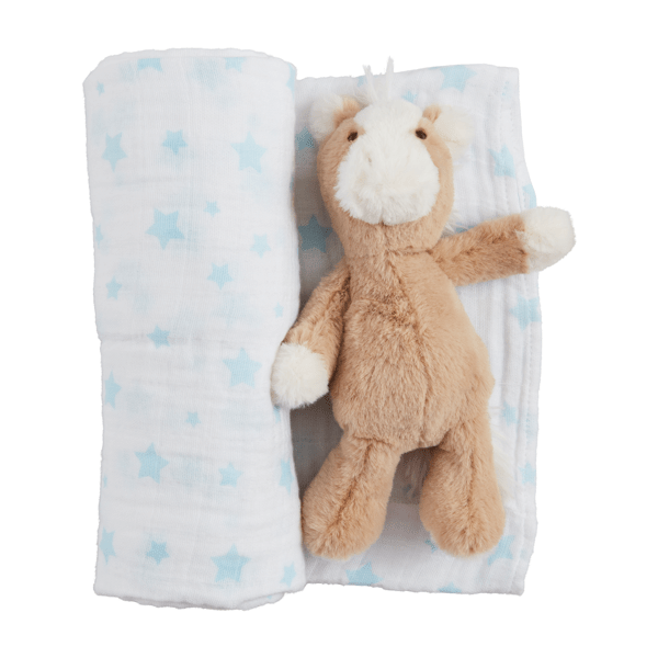 Stars Swaddle and Rattle Set | Ideal Baby Shower Gift | Mud Pie