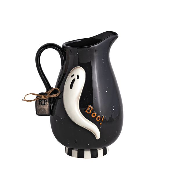 Glow Ghost Ceramic Pitcher | Halloween Table Accent | Mud Pie