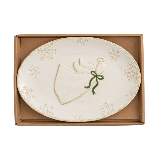 Elegant Angel Sentiment Plate | Stoneware Tray | Mud Pie